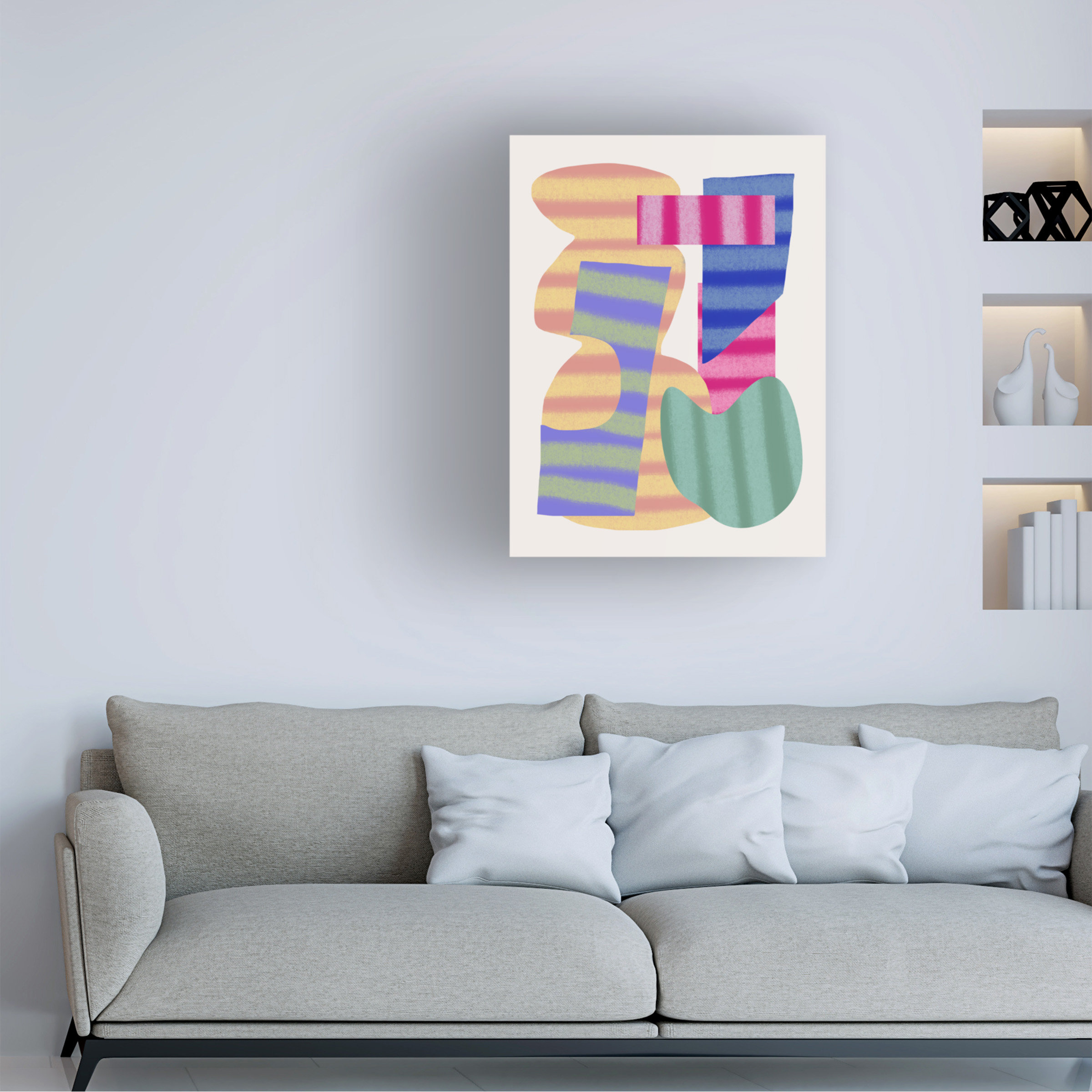 Trademark Fine Art Little Dean Abstract Stripe Minimal Collage 23 ...