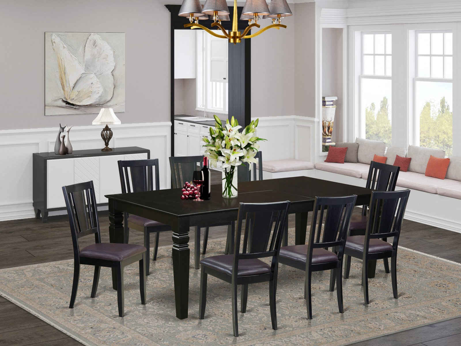 Darby Home Co Woodsburgh Butterfly Leaf Rubberwood Solid Wood Dining ...