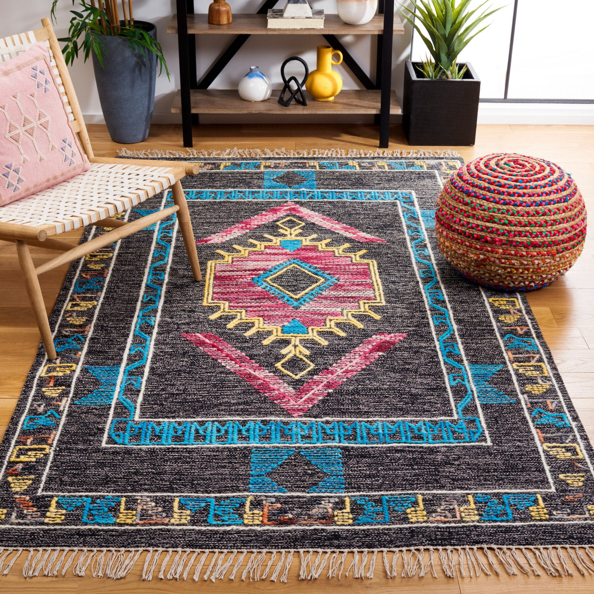 Bungalow Rose Kilim Flat Weave Wool Southwestern Rug | Wayfair