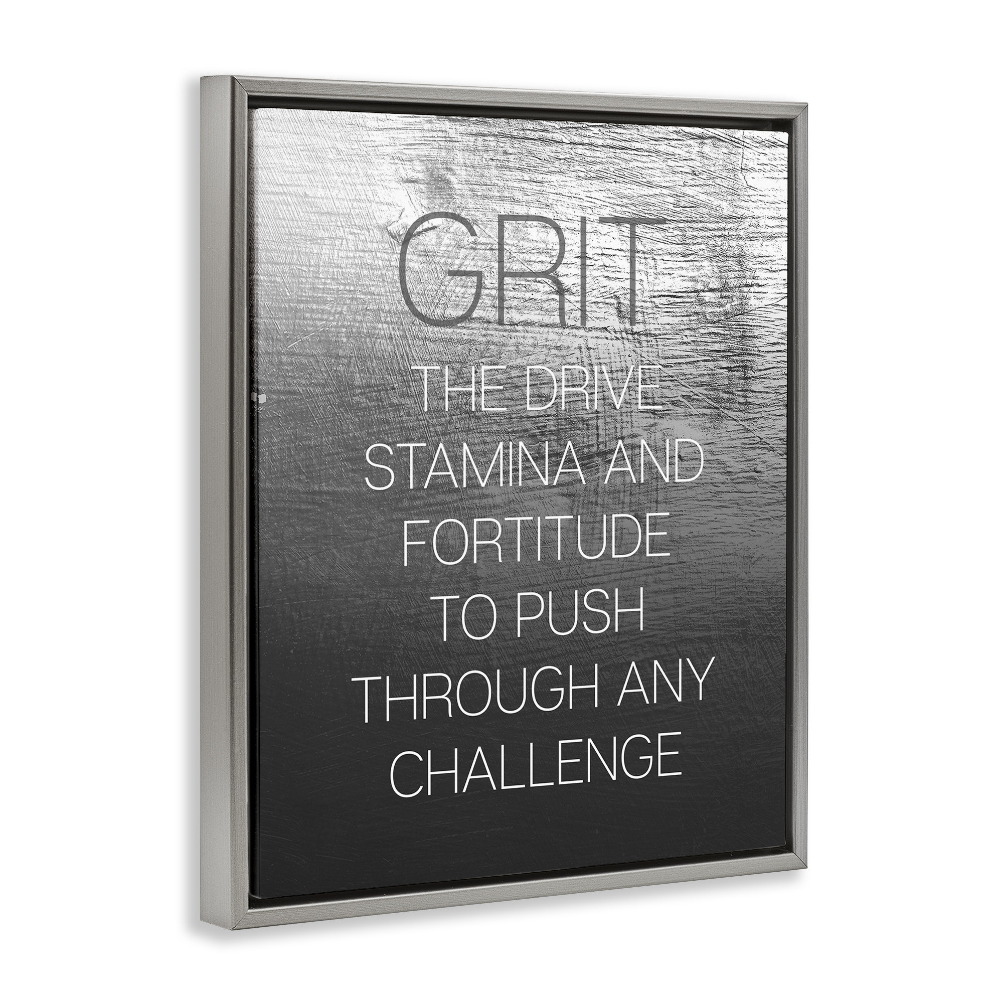 Trinx Grit Motivational Definition Framed Floater Canvas Wall Art by ...