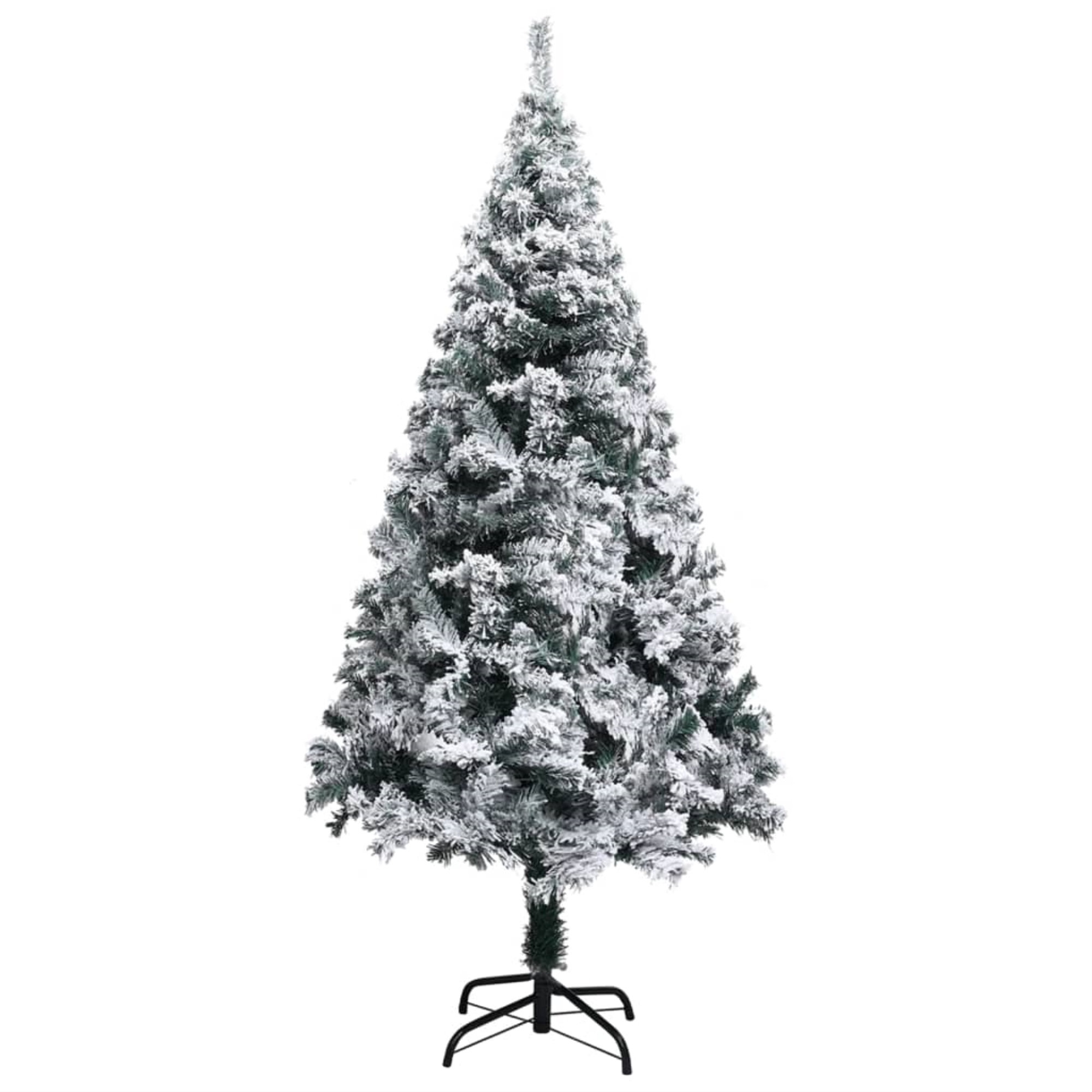 The Holiday Aisle® Artificial Pre-lit Christmas Tree with Flocked Snow ...