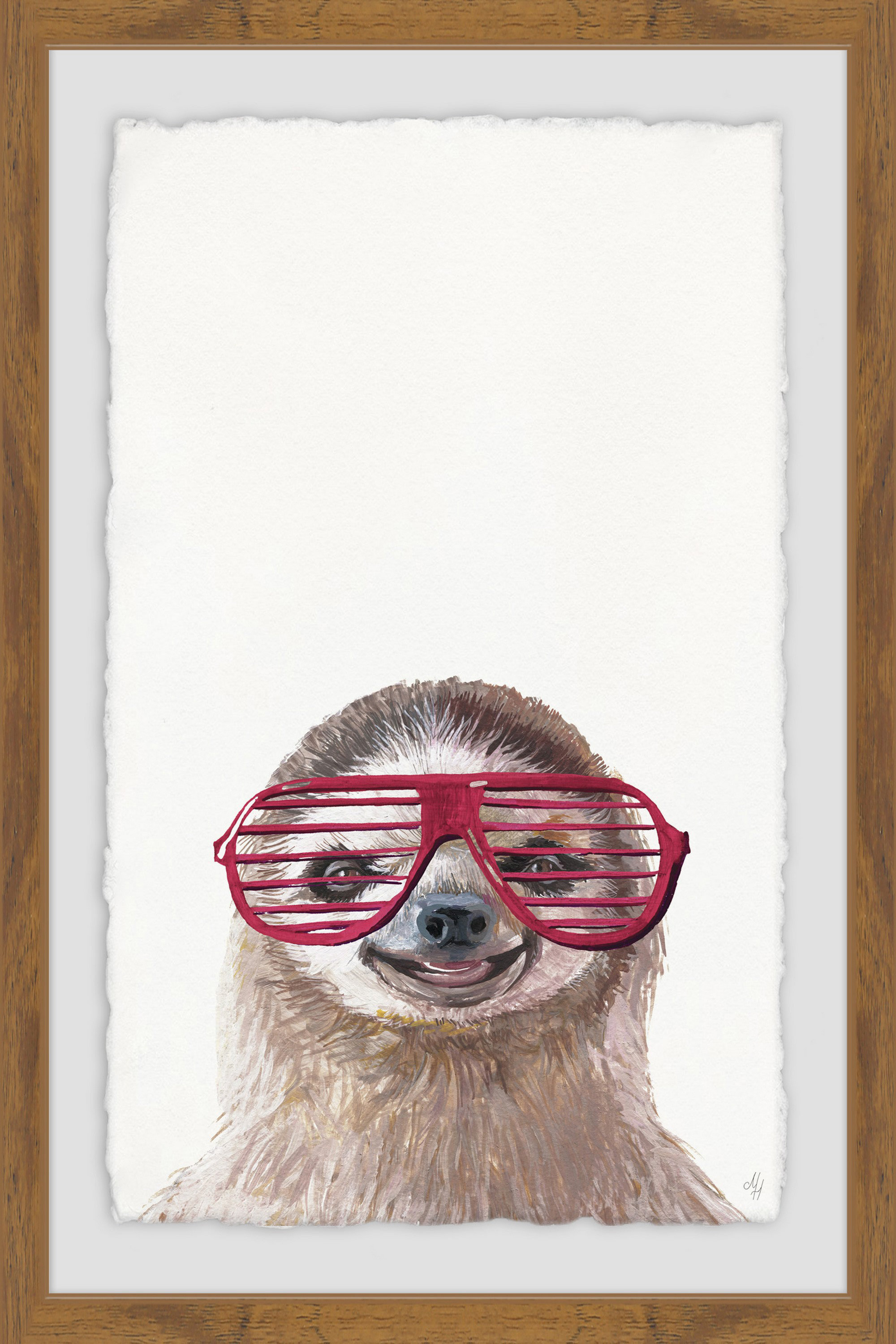 Wrought Studio™ Norborne 'Hippie Sloth' Framed Print | Wayfair