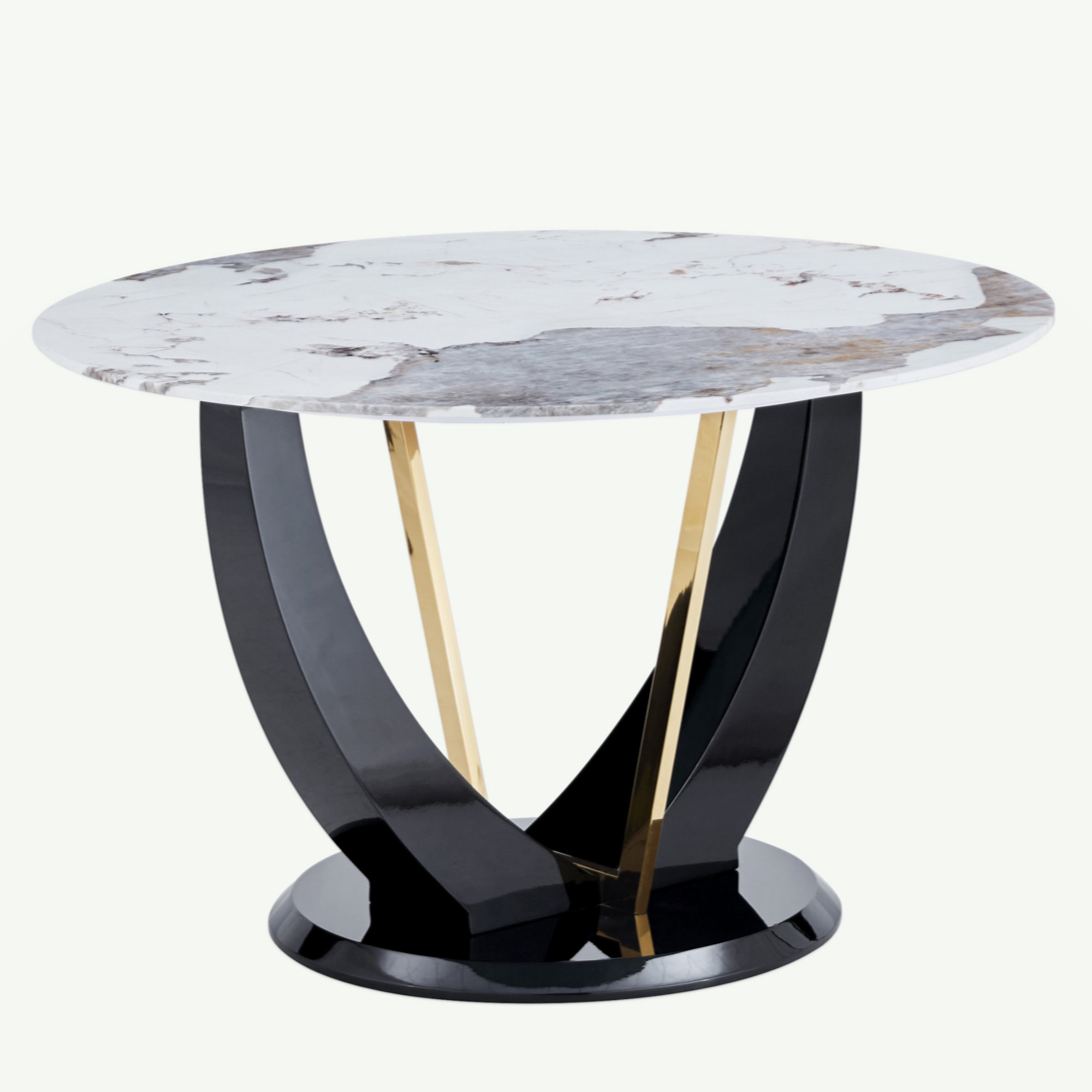 Brayden Studio® Modern Minimalist Circular Glass Tabletop With A ...