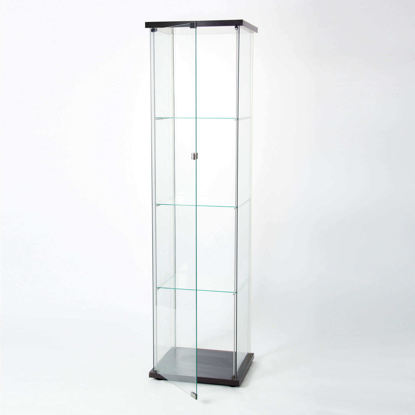 Winston Porter 4-Tier Glass Display Cabinet Glass Display Case Floor ...