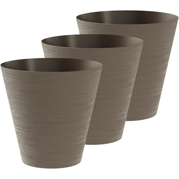 Teraplast Recyclable Planter Pot, Hoop Clay, Medium (3 Pack) | Wayfair