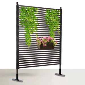 Nova Regel Freestanding Black Metal Privacy Screen - Outdoor | Wayfair