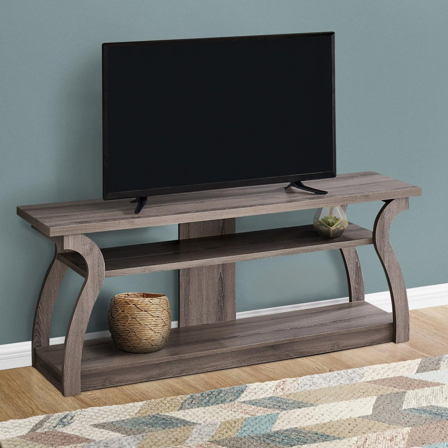 Lark Manor Modern Media Console with Open Shelves - Wayfair Canada