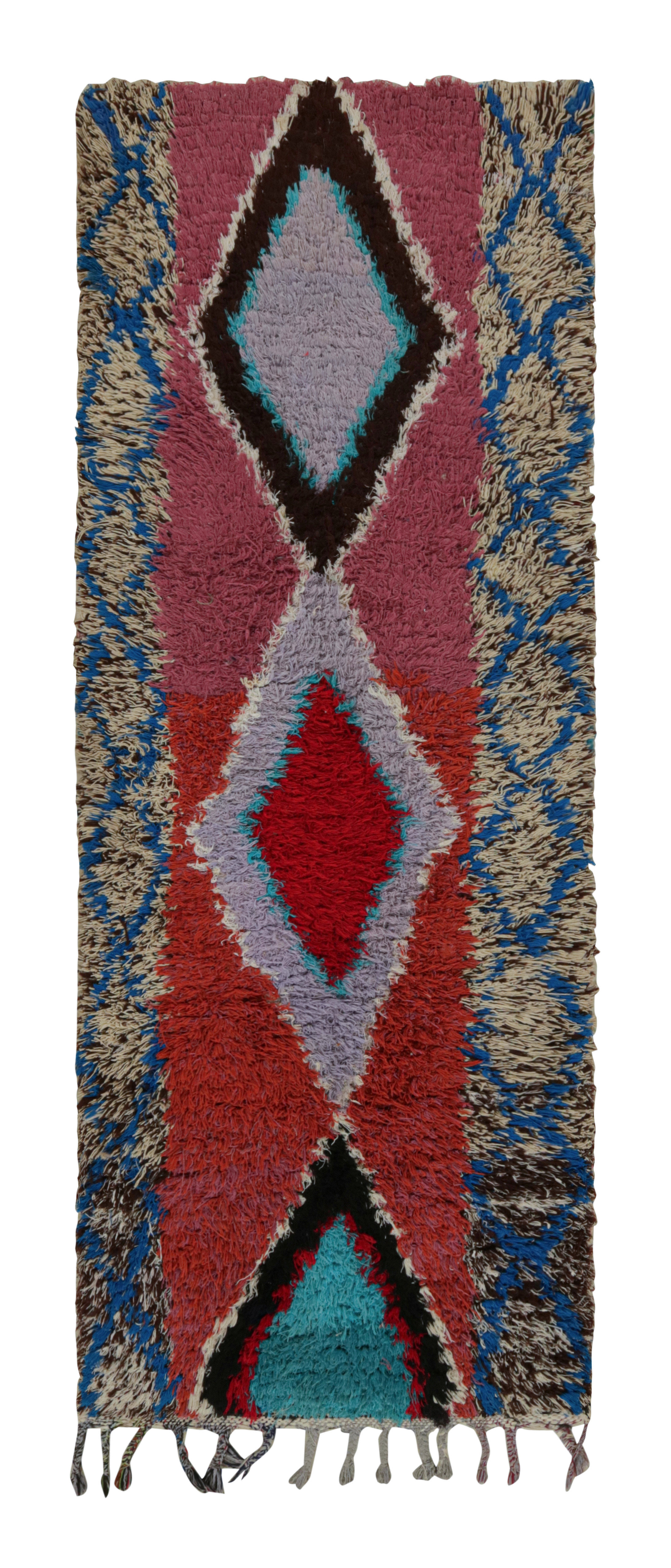 Foundry Select 1950S Azilal Moroccan Style Rug In Red With Diamond ...
