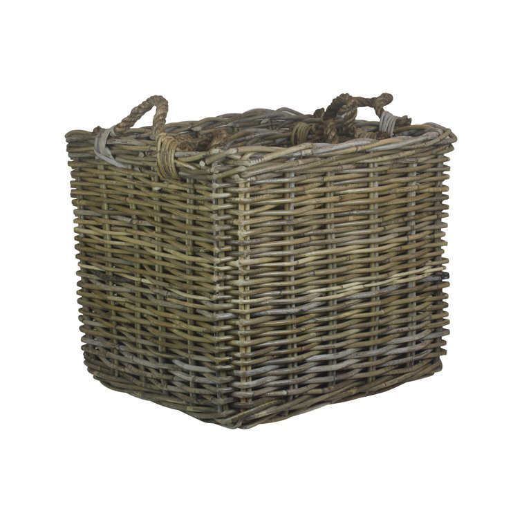 Union Rustic Angie Rattan Log Carrier Basket | Wayfair.co.uk