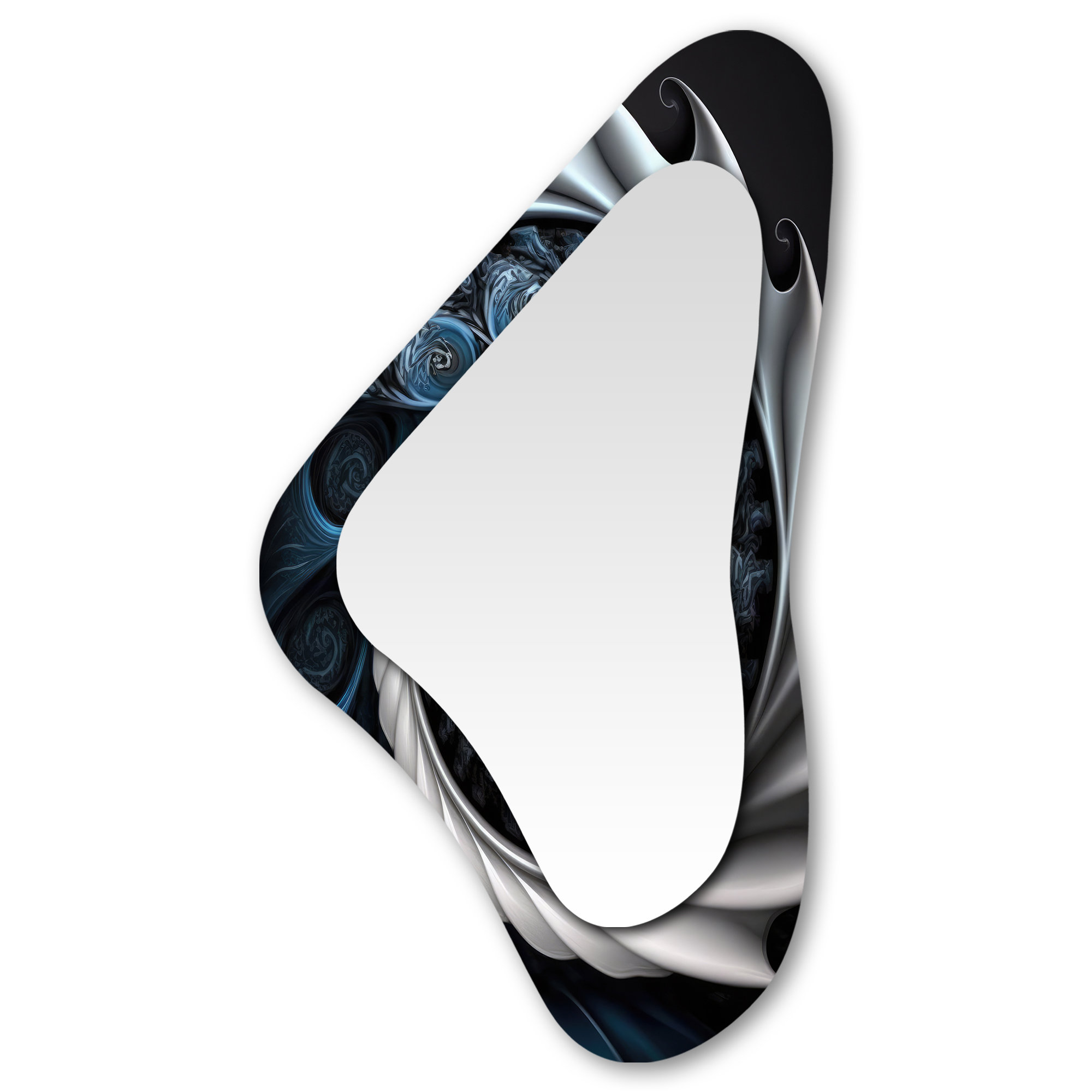 Ivy Bronx Leontine Blue And White Stained Liquid Glass II - Abstract ...