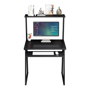 Hokku Designs 2-Tier Computer Desk with Keyboard Tray for Small Spaces ...