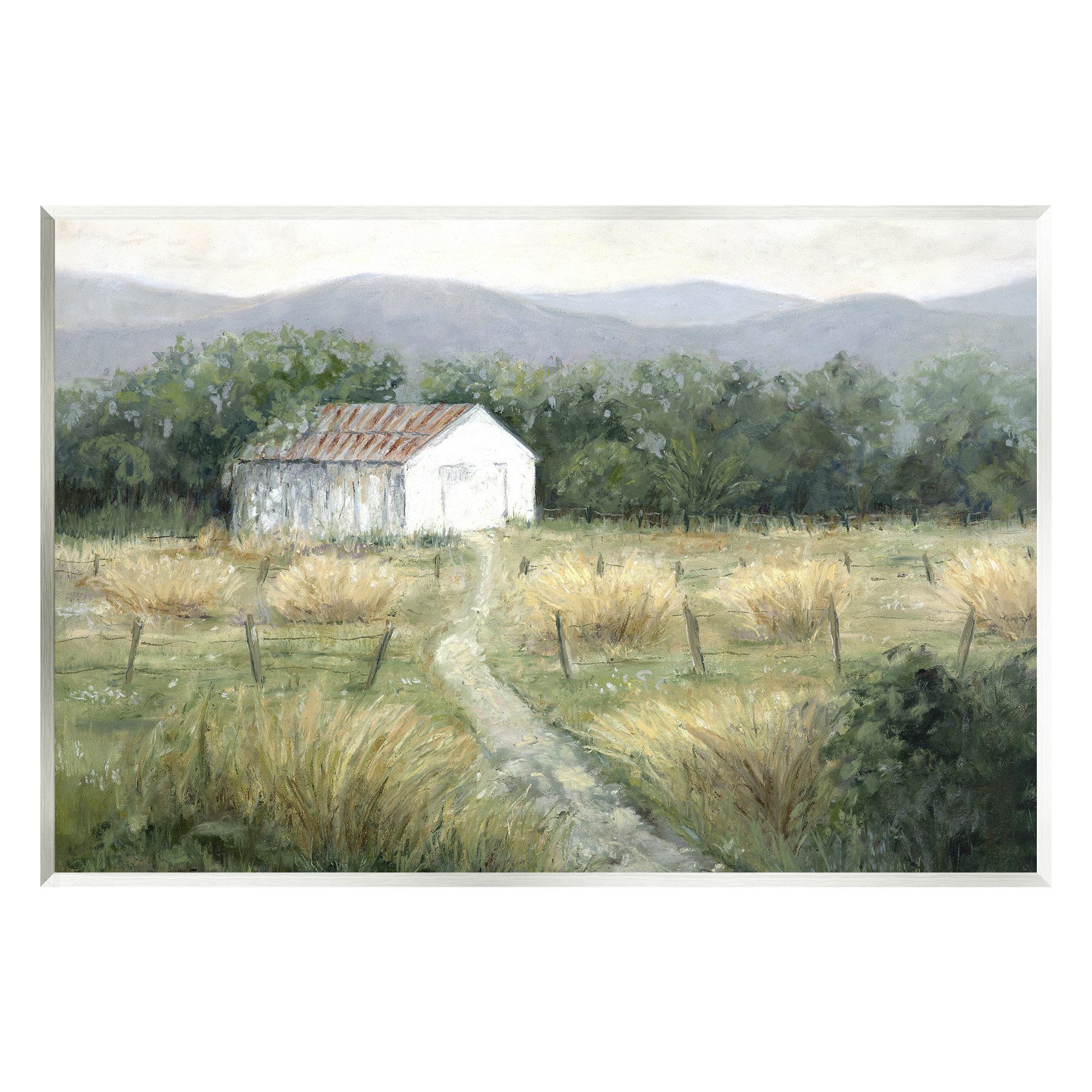 Stupell Industries Ba-703-Wood Traditional White Cottage Path On Canvas ...