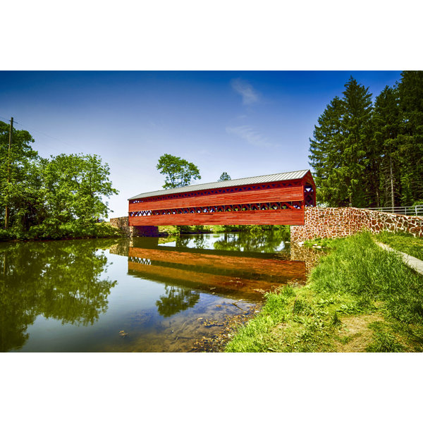 Ebern Designs " Bridge At Marsh Creek " by Csfotoimages | Wayfair
