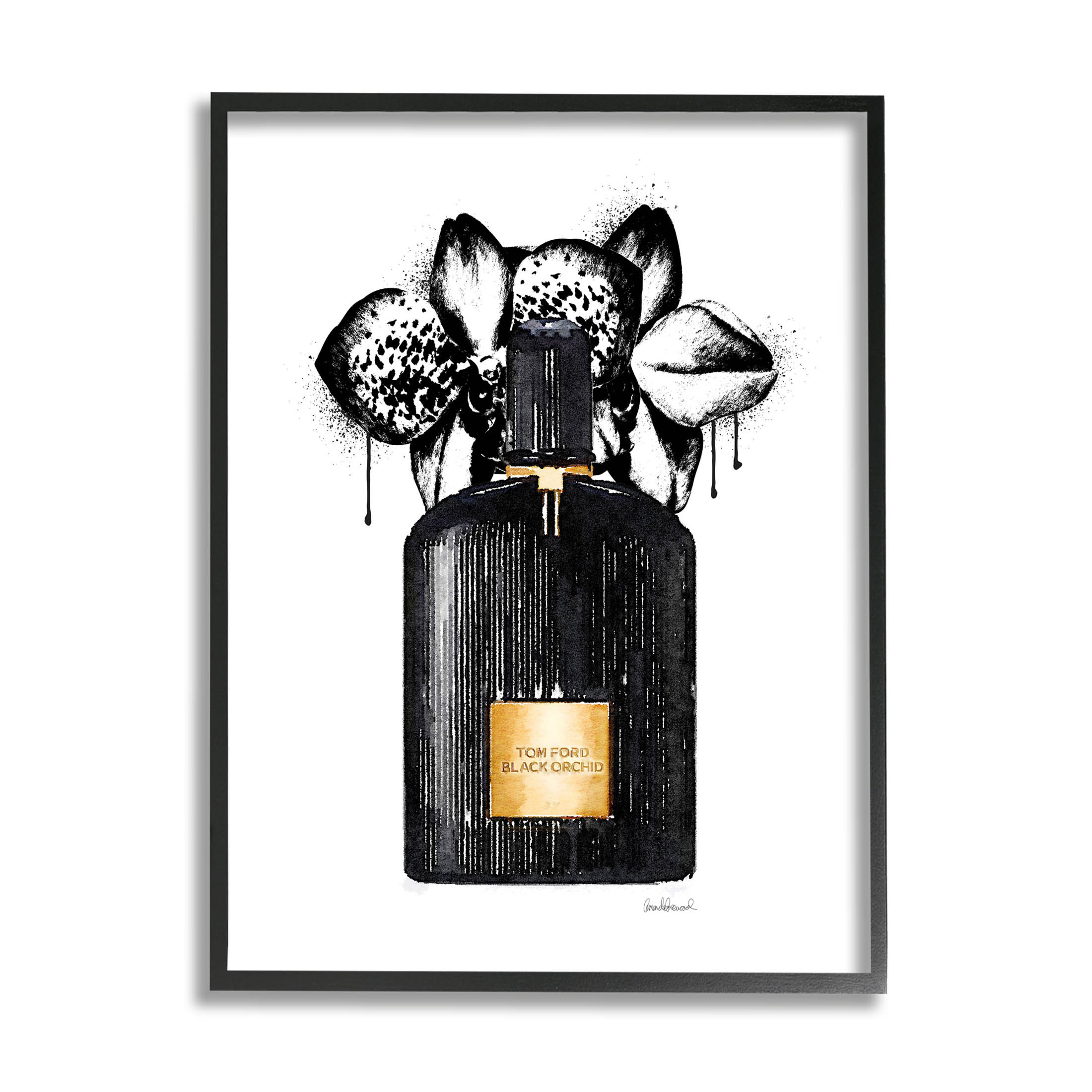 Stupell Industries Glam Perfume Urban Drip Framed Giclee Art By Amanda ...