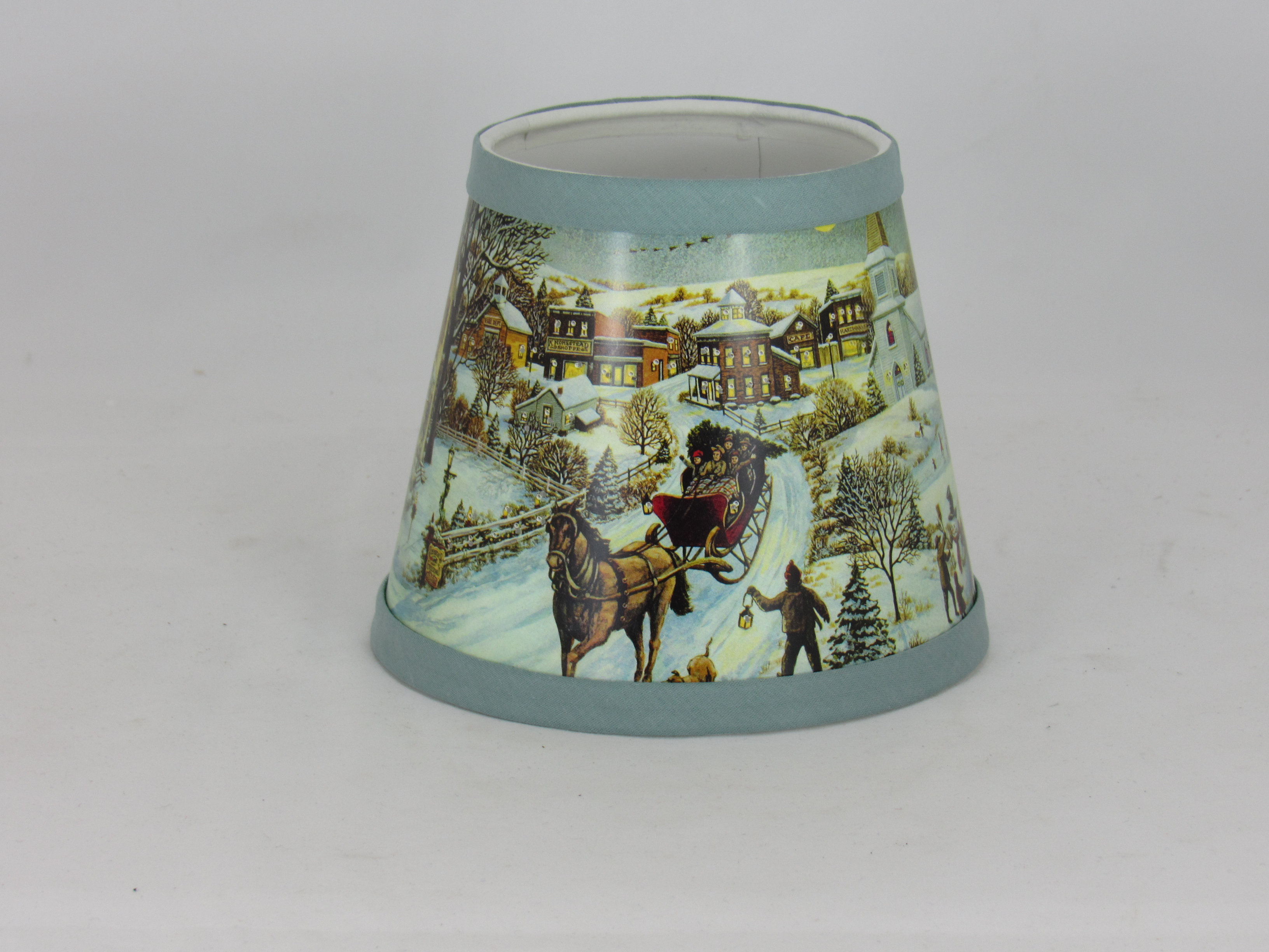The Holiday Aisle® Christmas Scene Paper Candle Clip-on Lamp Shade ...