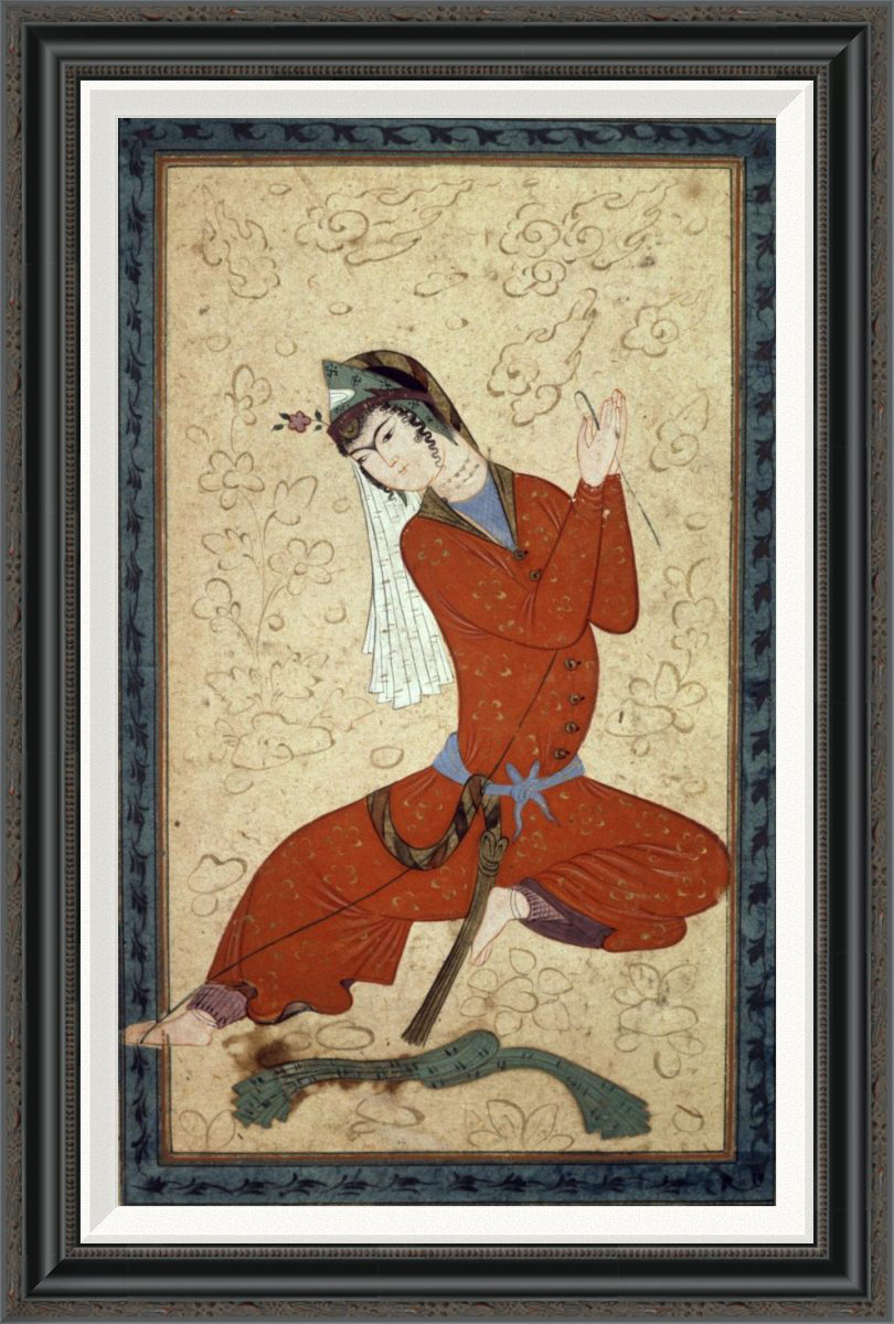 Global Gallery 'Seated Woman at Rest' by Shah Abbas School Framed ...