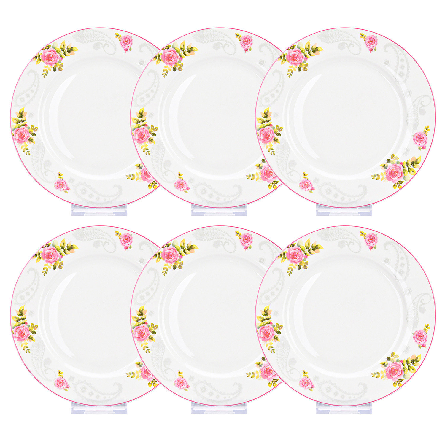 STP Goods Rose Garden Bone China Dessert Plate Set Of 6 - Wayfair Canada