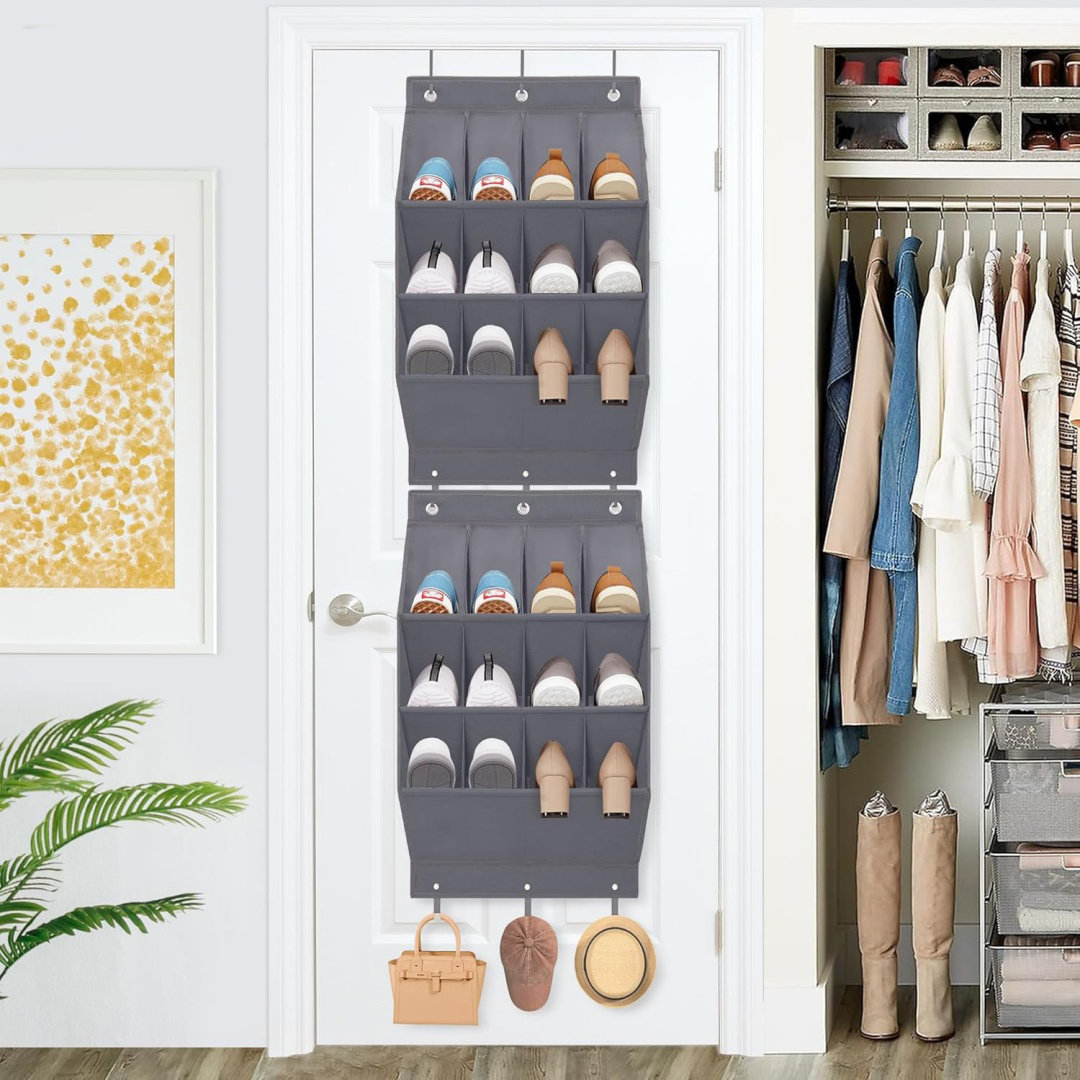Rebrilliant 2 Pack Over Door Shoe Organizers 12 Large Pockets Hanging ...