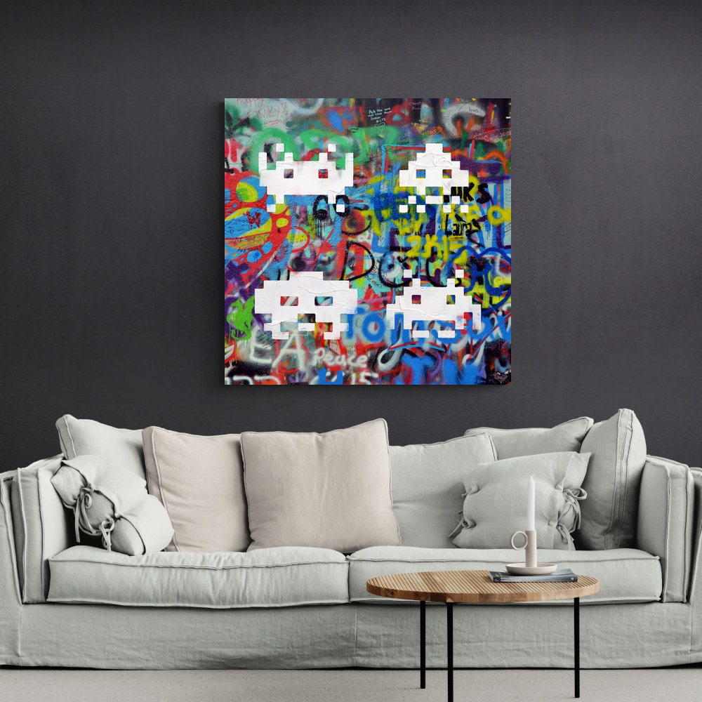 ATX Art Group LLC Space Invaders by Stephen Chambers - Wrapped Canvas ...