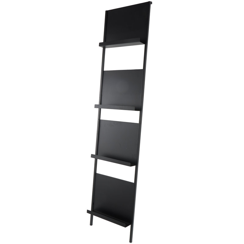 Latitude Run® Metal Tall 4 Slot Decorative Black Magazine Rack Holder ...