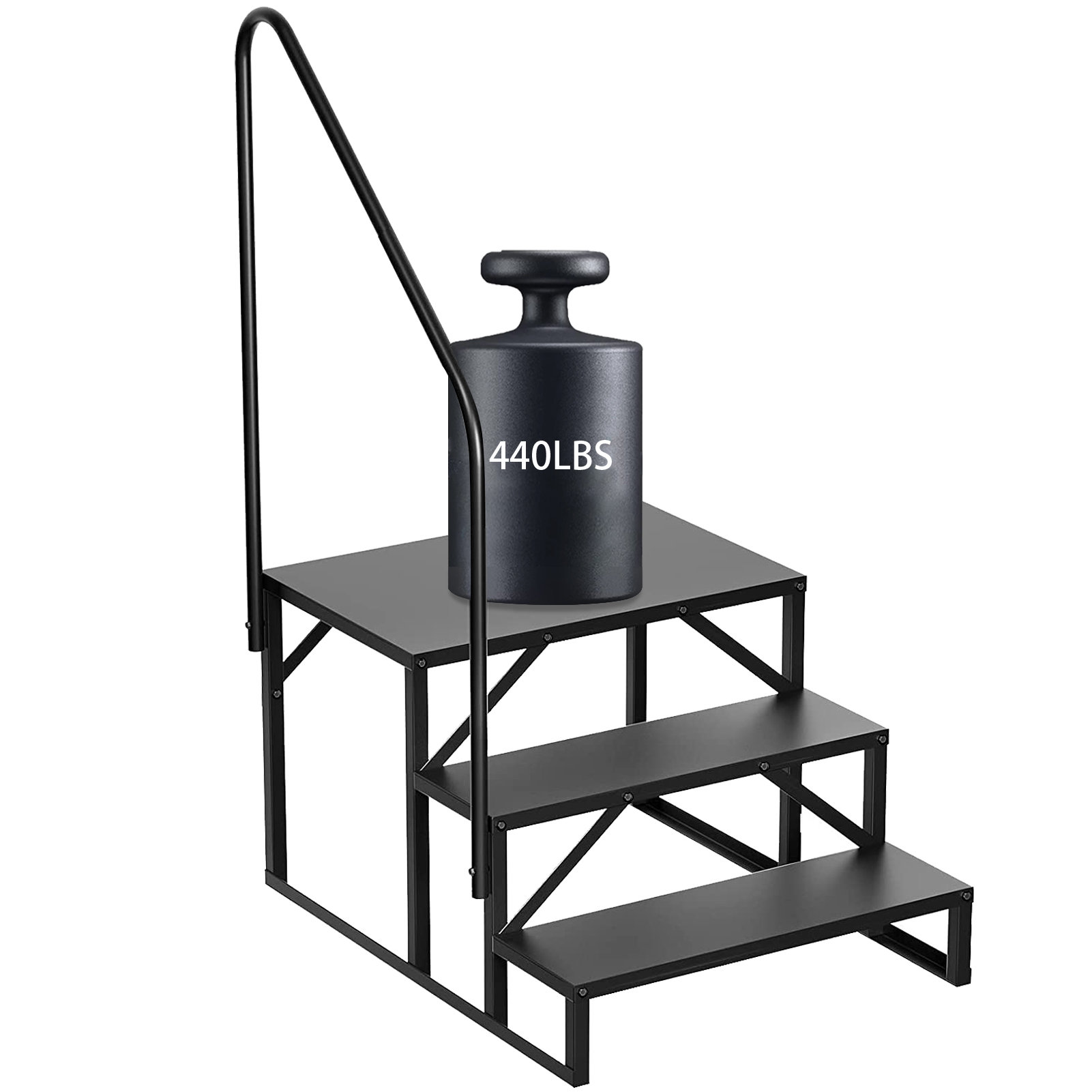 WFX Utility™ Rv Step Stool, 3 Step Ladder, Hot Tub Steps With Handrail ...