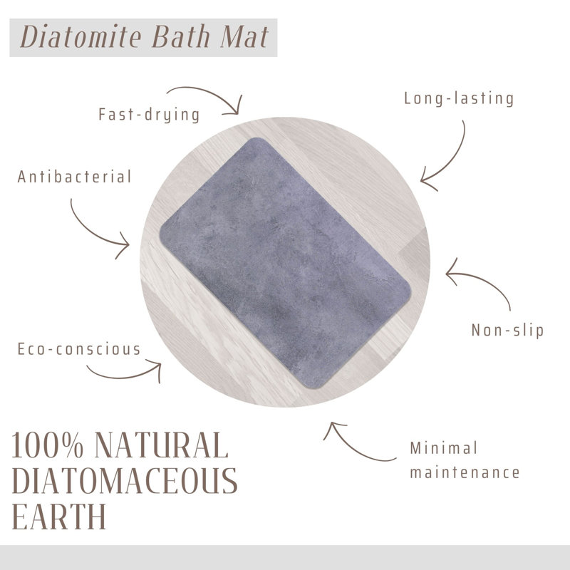Evideco Stone Mat Diatomite Quick-dry Stone Bath Mat Ultra Absorbent ...