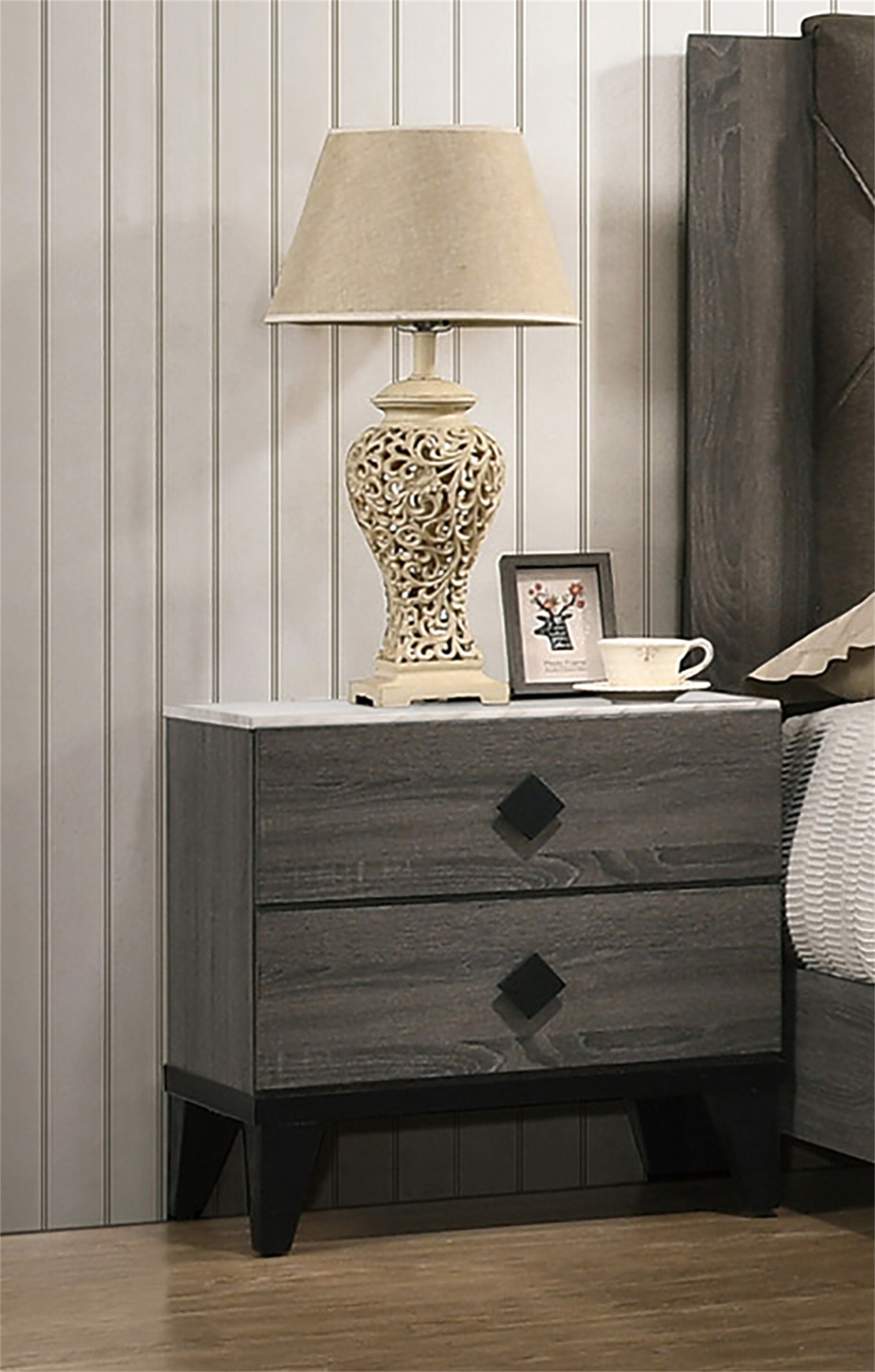 Ivy Bronx Two-Tone Finish Wooden Nightstand With 2 Drawers - Wayfair Canada