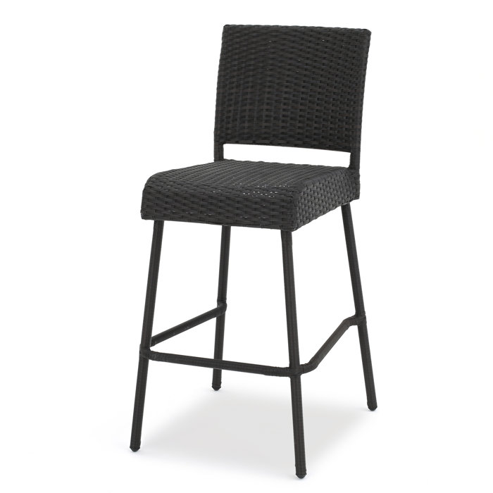 Winston Porter Bertila Wicker Outdoor Stool & Reviews | Wayfair