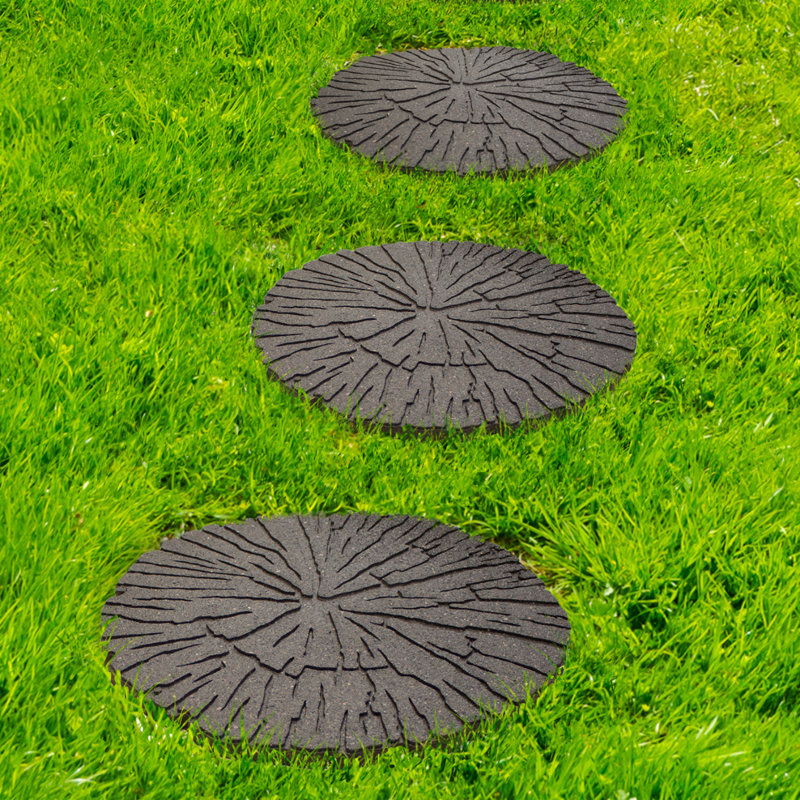 Multy Home Garden Central 18" x 18" Cracked Log Round Stepping Stones ...