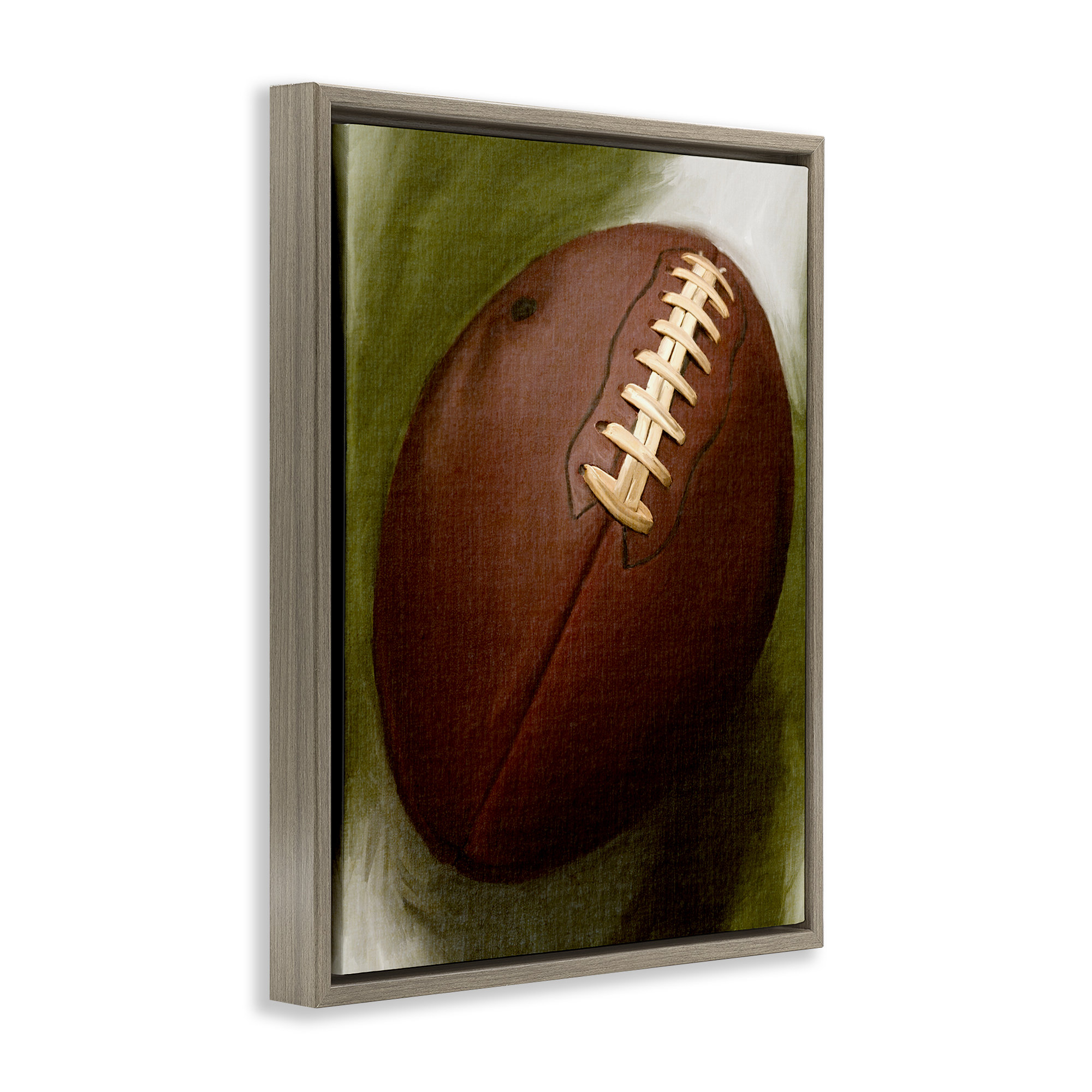 Winston Porter Traditional Football Painting Framed Floater Canvas Wall ...