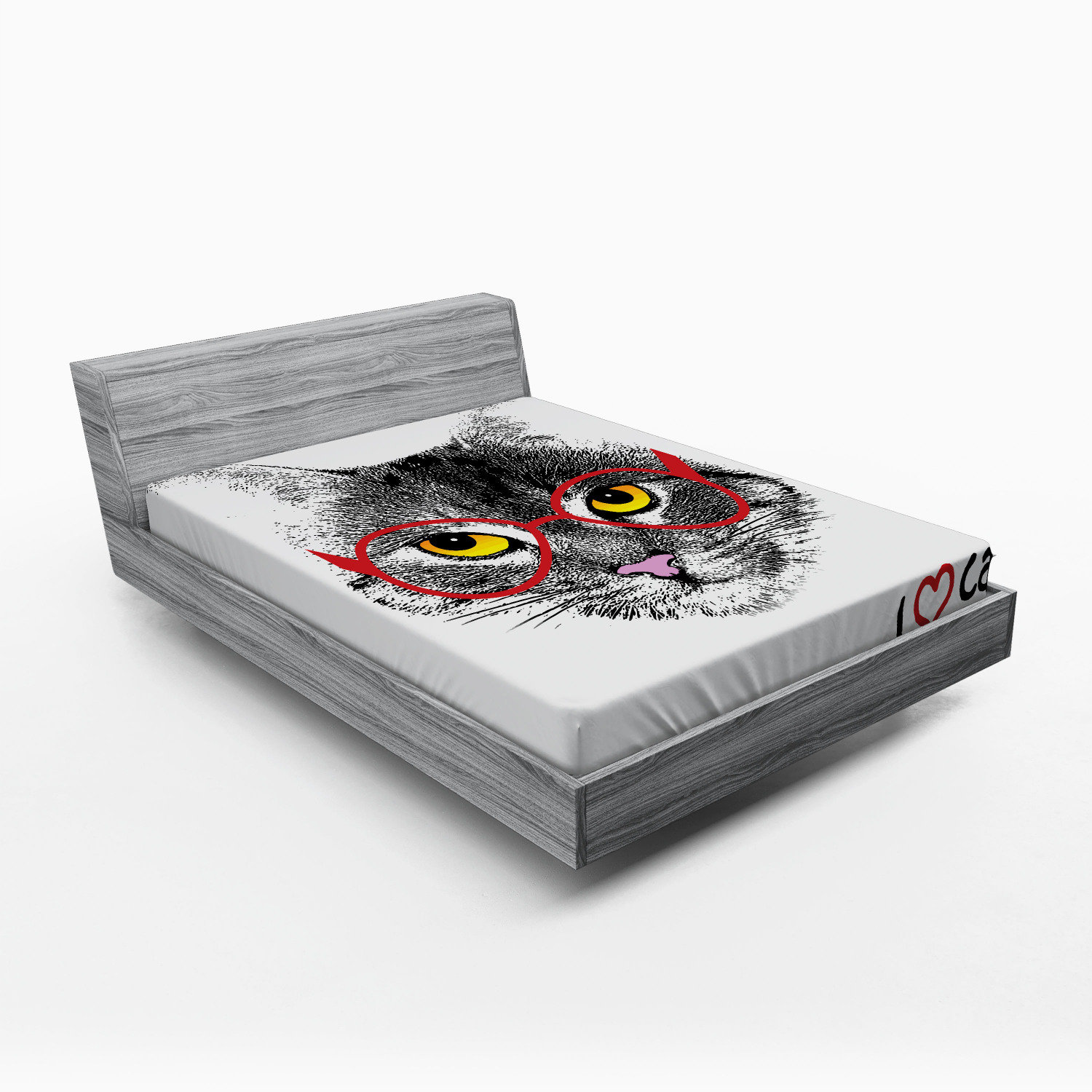 Ambesonne Cat Patterned Fitted Sheet | Wayfair