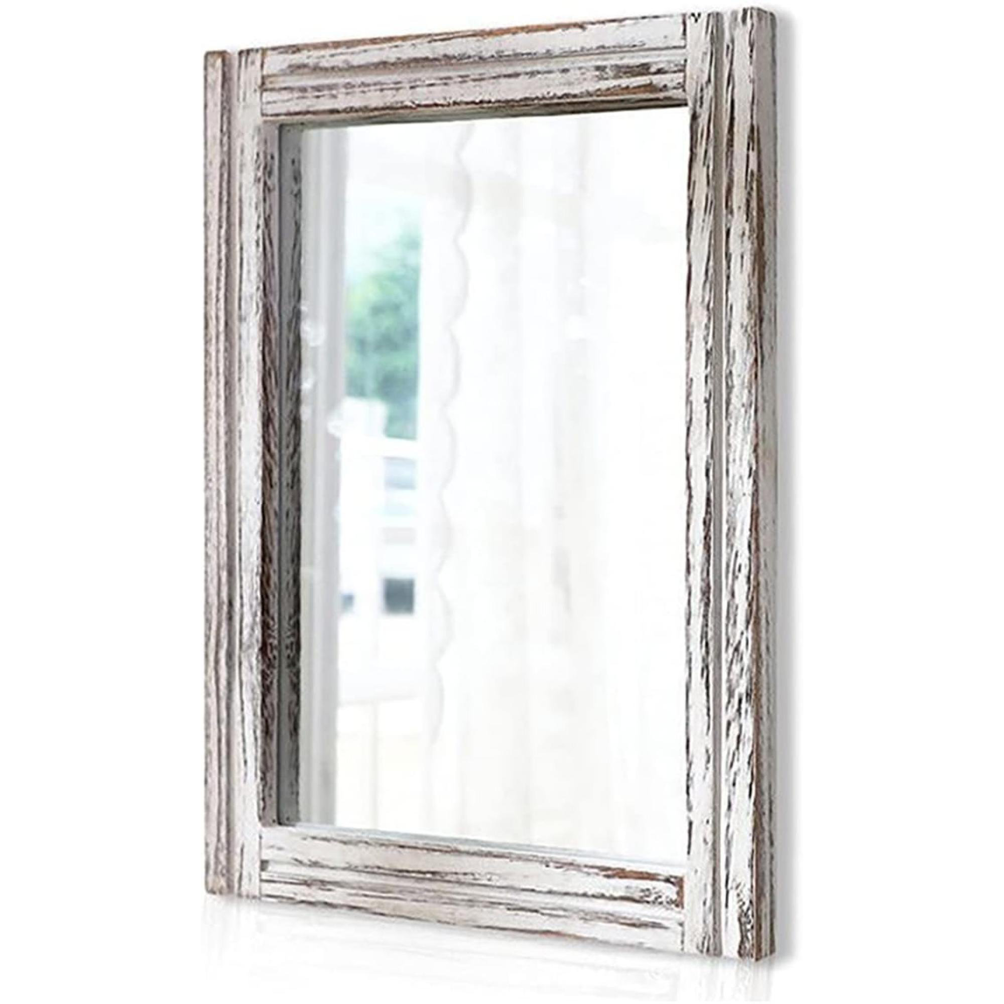 August Grove® Mirror With Wood Framed Rustic Mirrors For Wall Rectangle ...