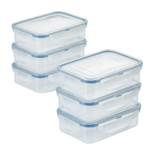 LocknLock Easy Essentials Rectangular 6 Container Food Storage Set ...