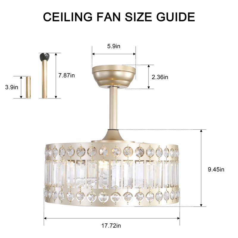 House of Hampton® Modern 18-inch Ceiling Fans Can Be Controlled ...