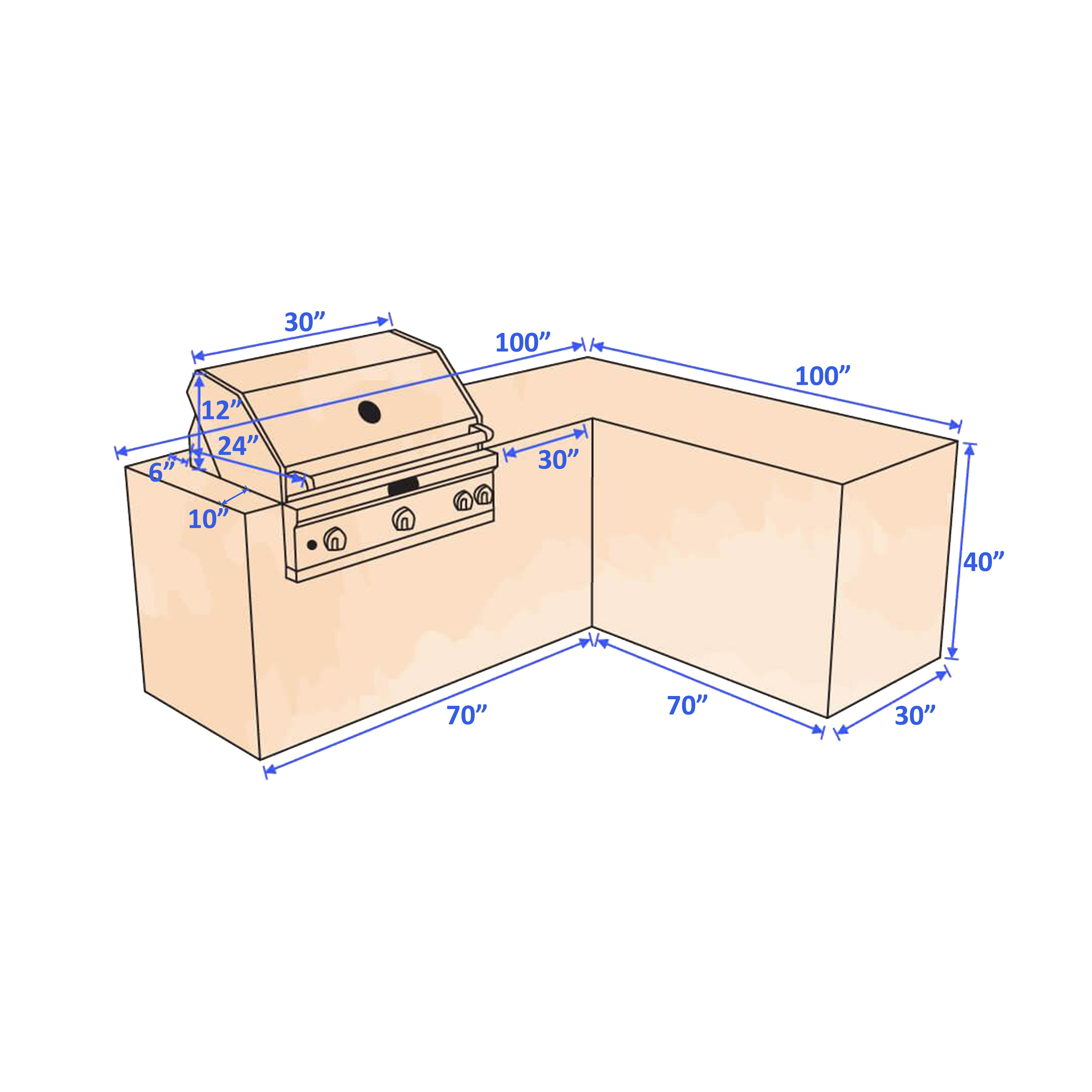 Arlmont & Co. Outdoor Kitchen Cover 600D Waterproof - Left - Kitchen ...