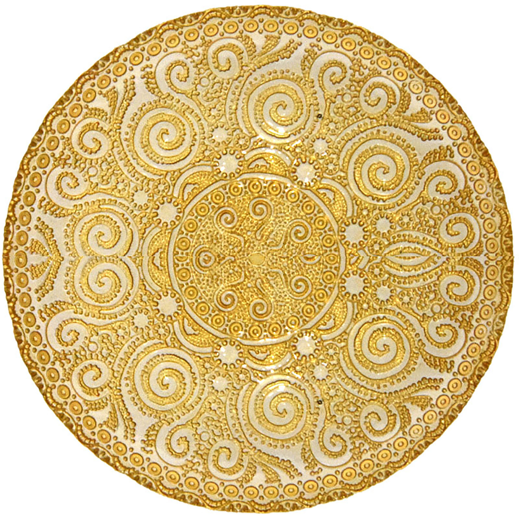 Bungalow Rose Electroplated Glass Decorative Plate Gold (Set of 12 ...