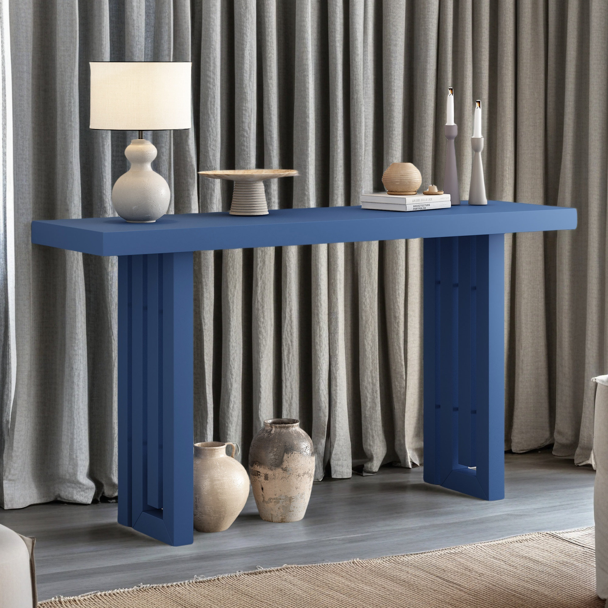 Latitude Run® Uniquely Designed Oak Veneer Console Table With ...