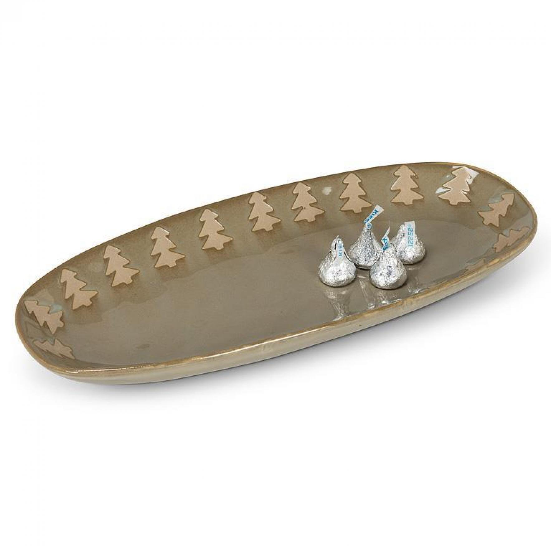 The Holiday Aisle® Pine Trees Oval Platter | Wayfair