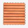 Rongeng Kaia 8-Slat Reddish Brown Wood Interlocking Deck Tile (Set of ...