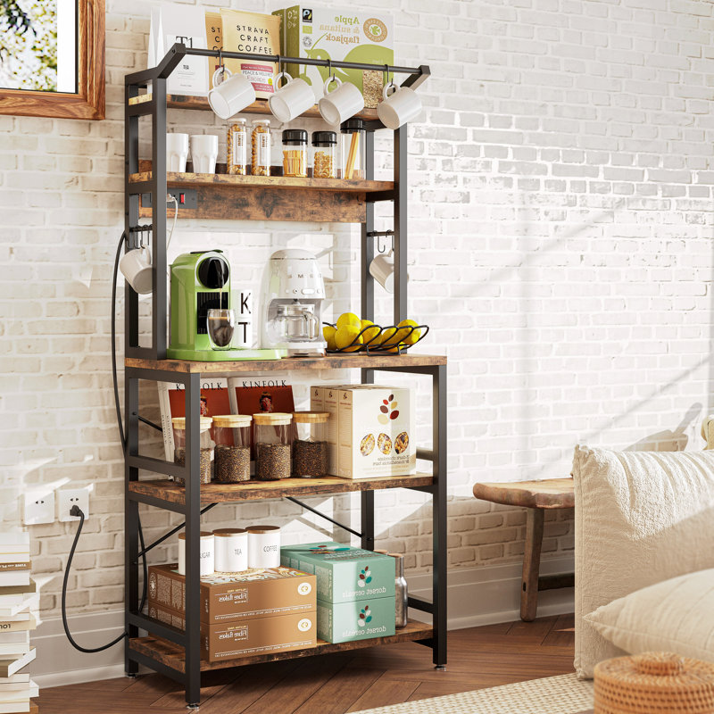 17 Stories Danielsville 31" Iron Standard Baker's Rack with Microwave ...