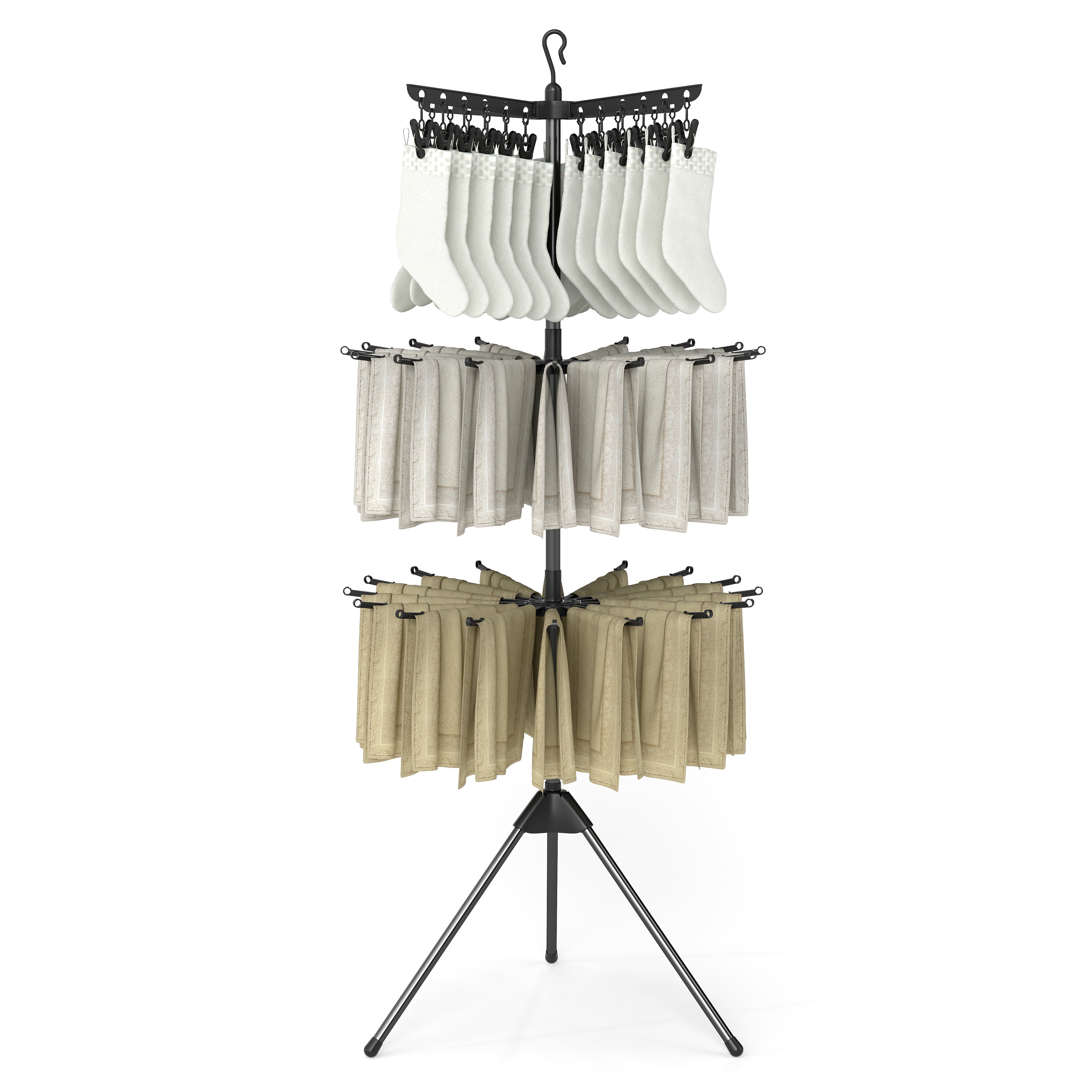 Latitude Run® 70'' Folding Freestanding Tripod Laundry Drying Rack W ...