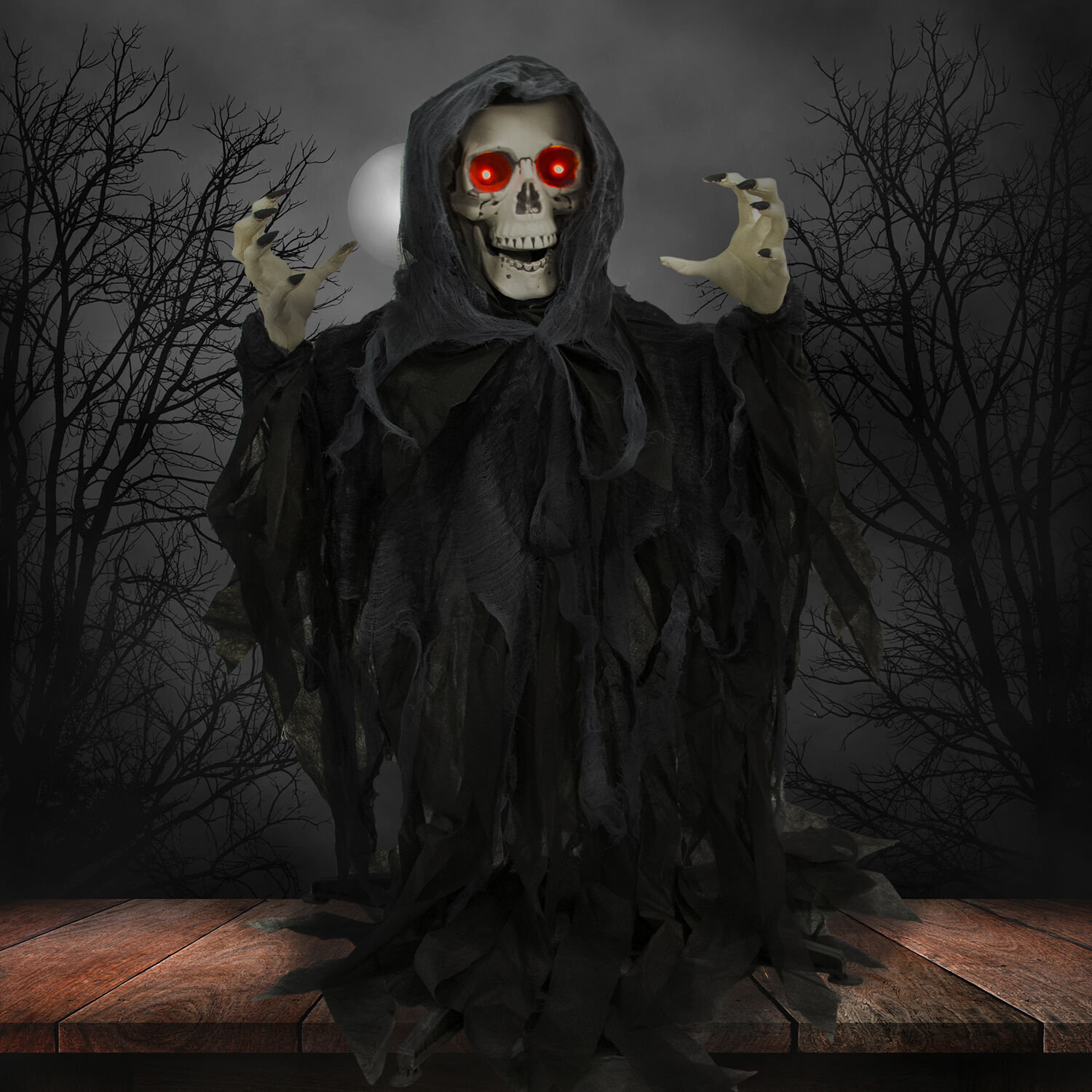 Haunted Hill Farm Animatronic Reaper Skeleton Figurine "& Reviews ...