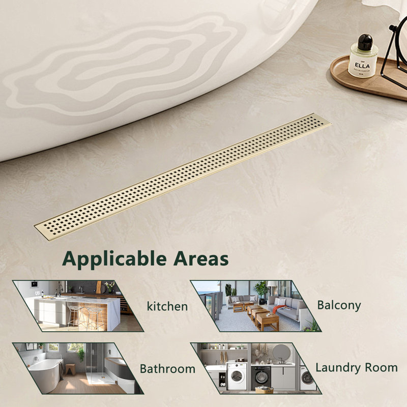 NOVEL 30'' W Linear Grid Shower Drain | Wayfair