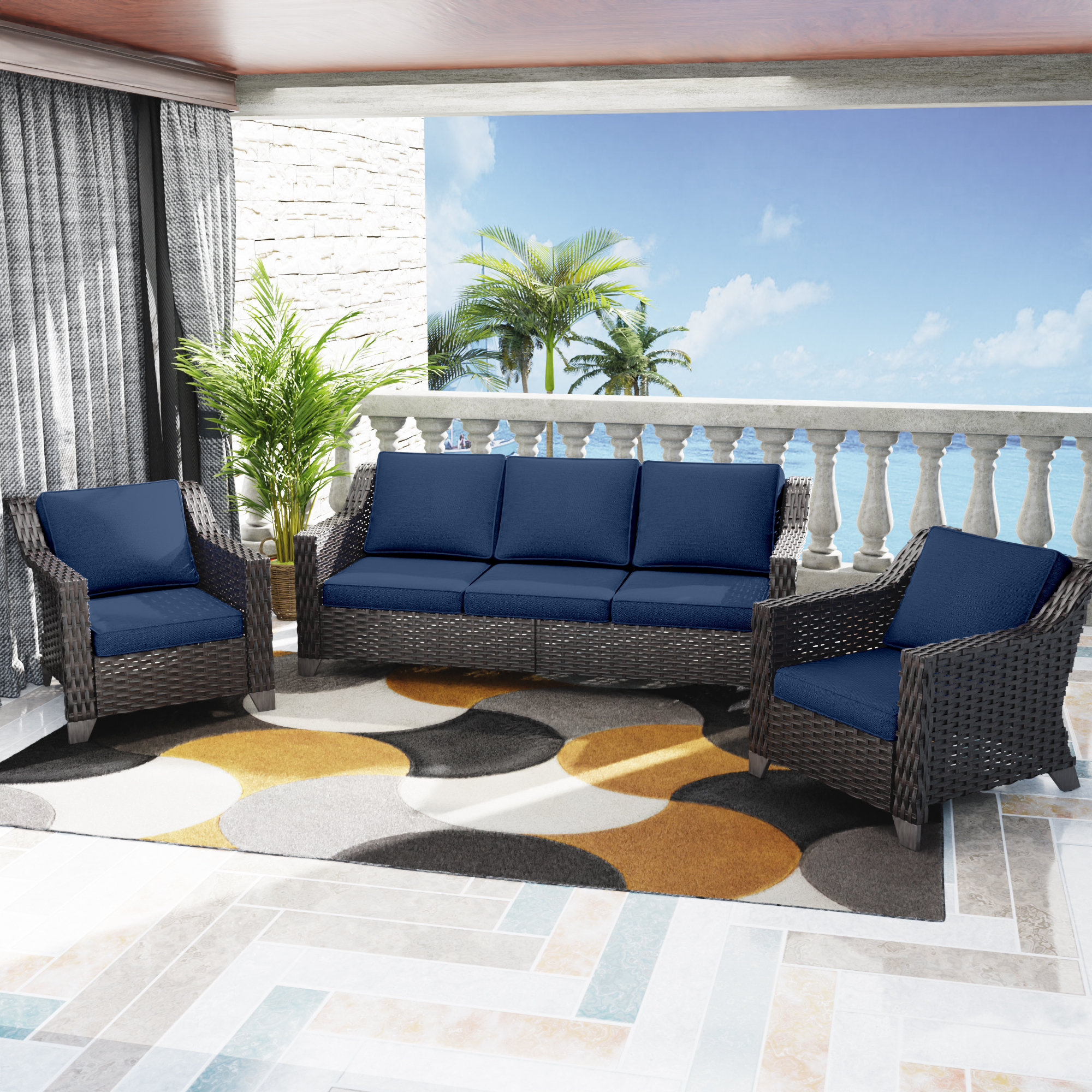 Joyside 5 - Person Outdoor Seating Group with Cushions | Wayfair