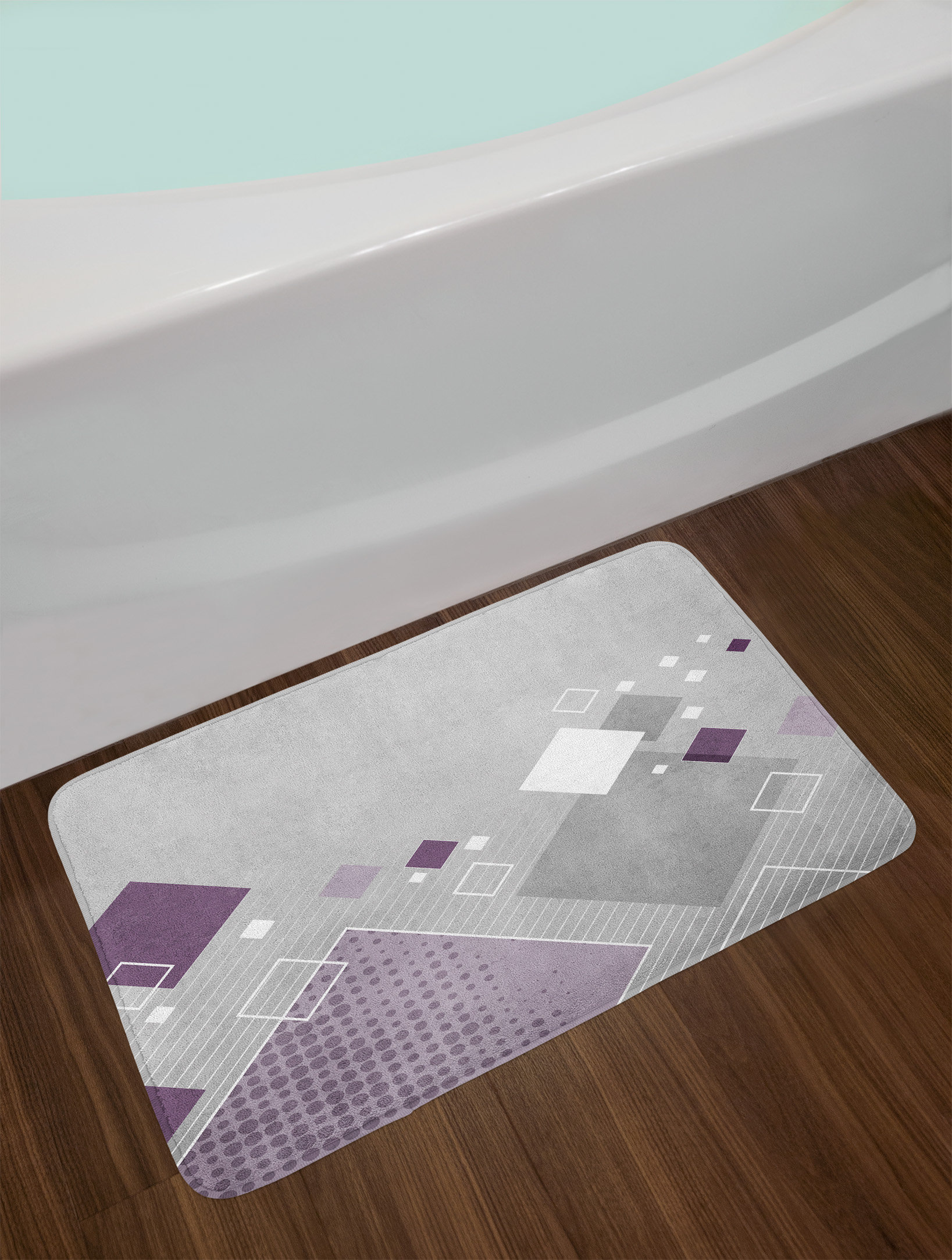 East Urban Home Geometric Composition Abstract Bath Rug | Wayfair