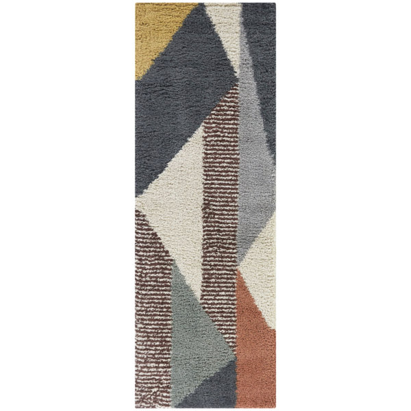 Wade Logan® Aiman Geometric Gray/Black/Brown Area Rug & Reviews | Wayfair