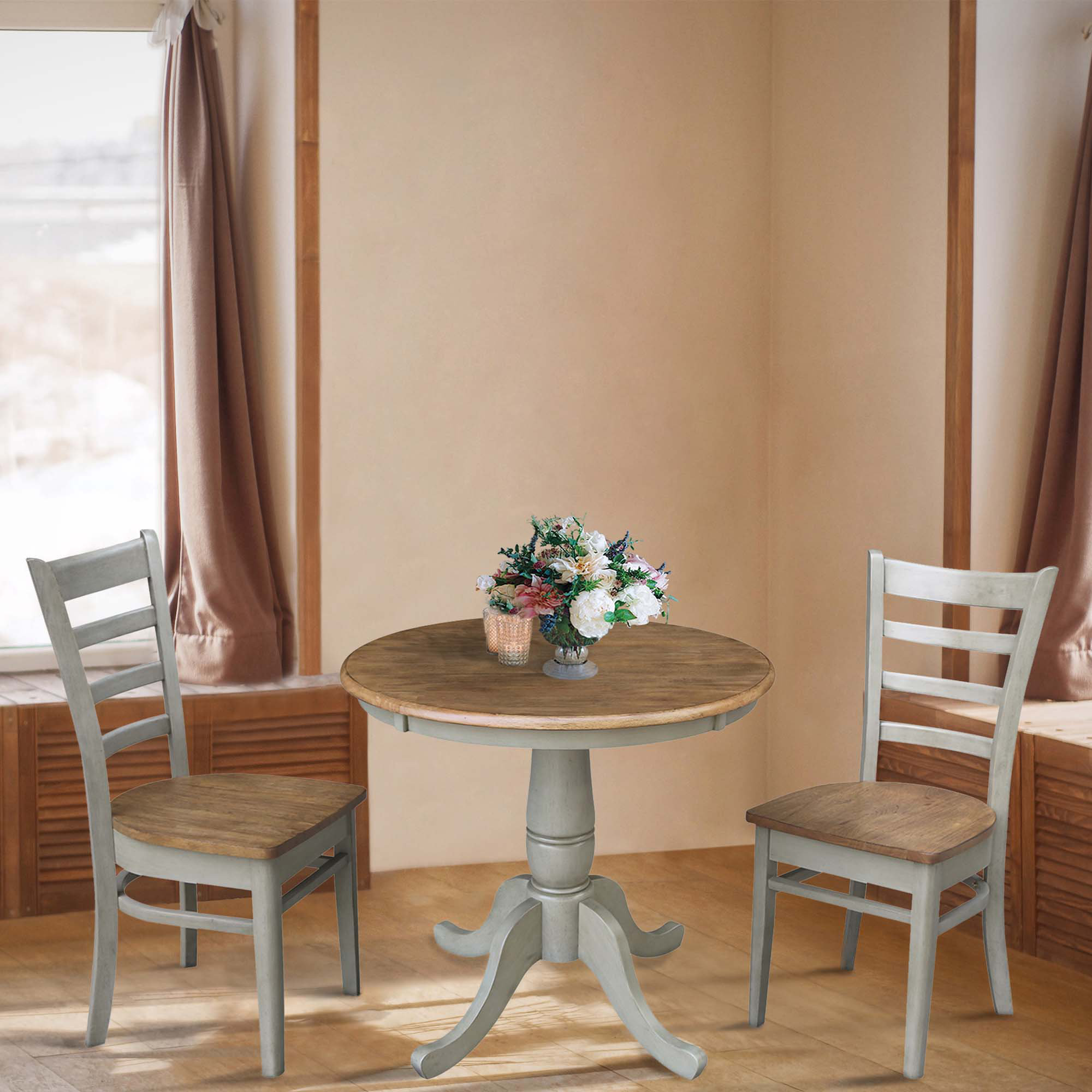 Gracie Oaks Bernuth 2 - Person Solid Wood Dining Set & Reviews | Wayfair