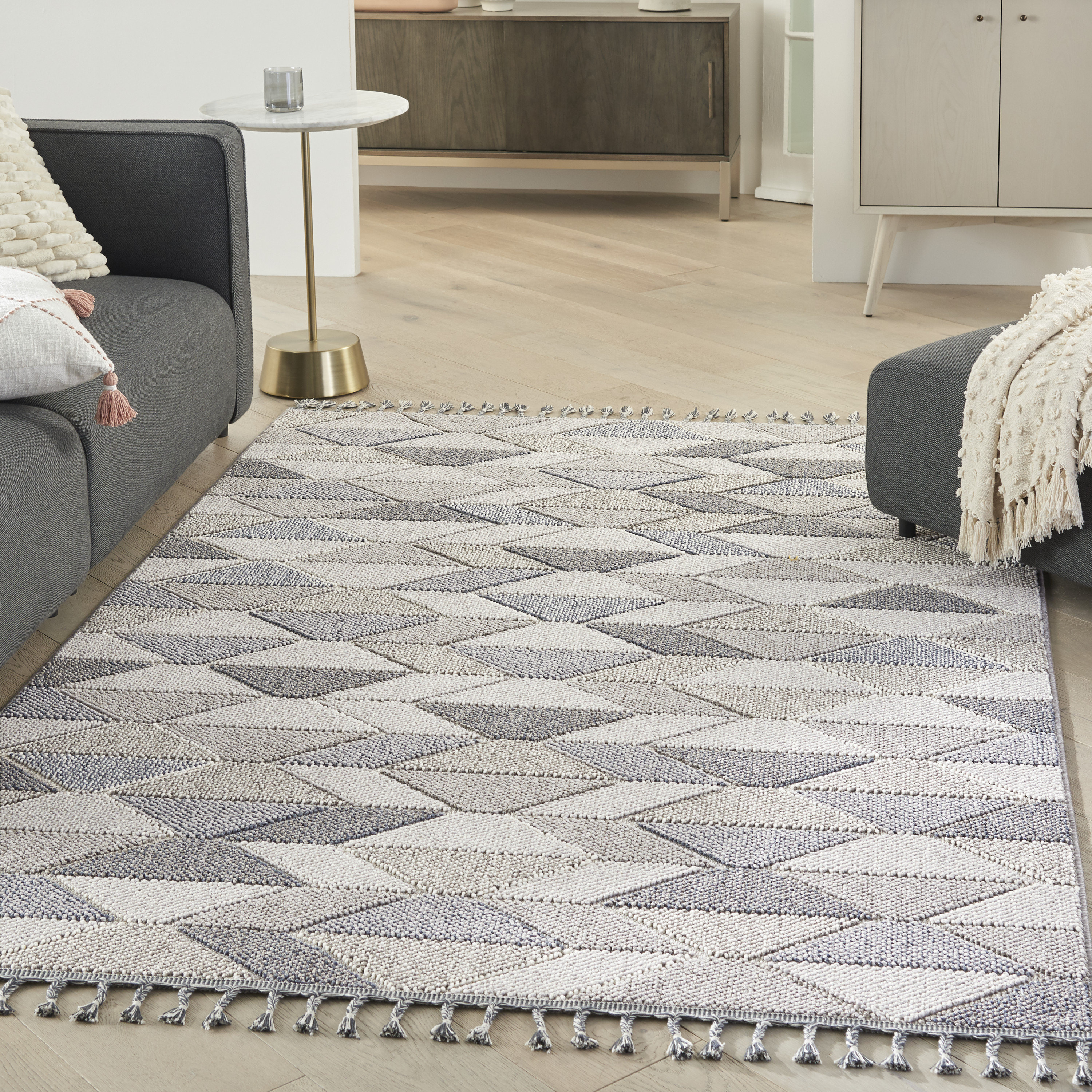 Corrigan Studio® Mabelle Contemporary Modern Gray Area Rug | Wayfair