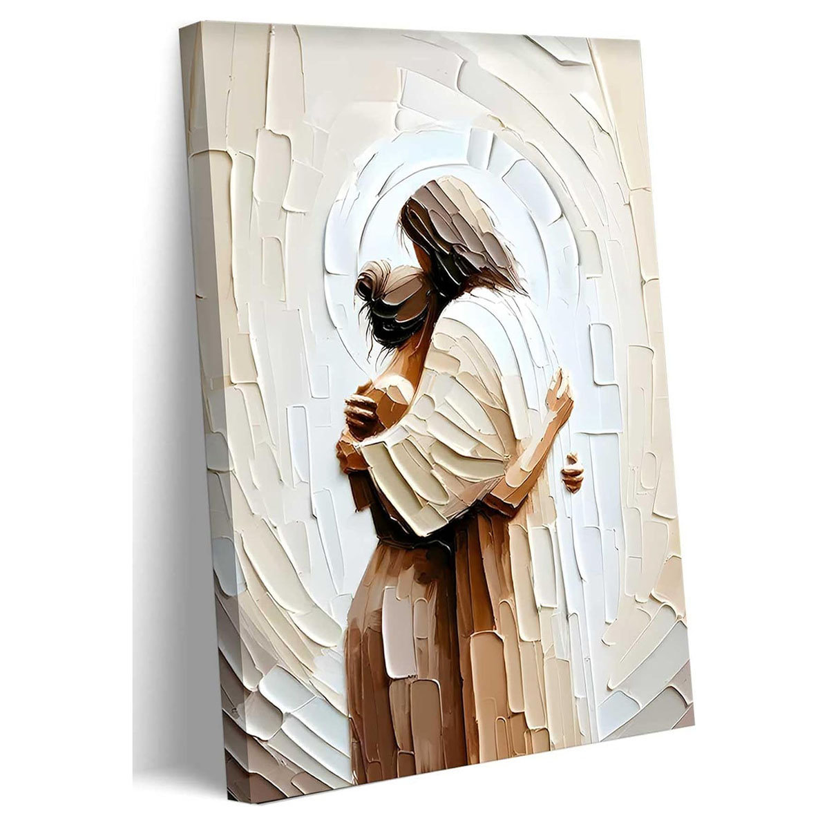 Fleur De Lis Living Framed Jesus Canvas Wall Art Jesus Embracing Woman ...