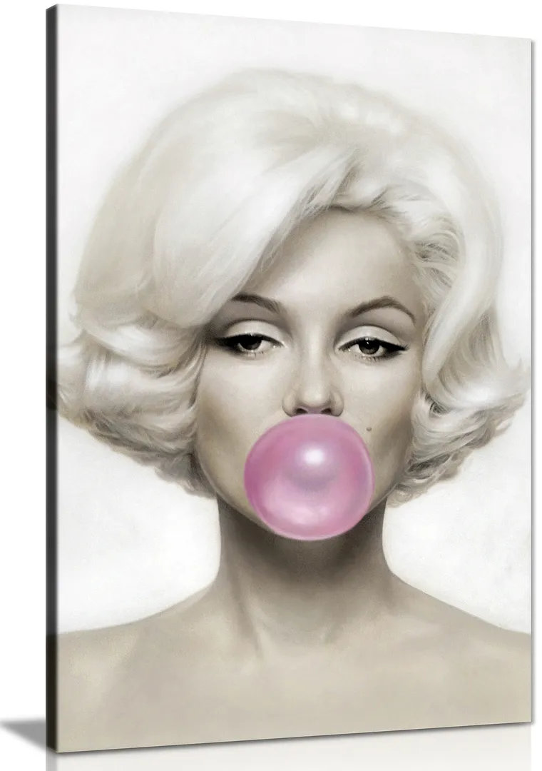 Brayden Studio Marilyn Monroe Pink Bubble Gum Canvas Wall Art Picture ...